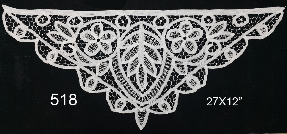 518 27x12" White cotton triangle batten lace trimming